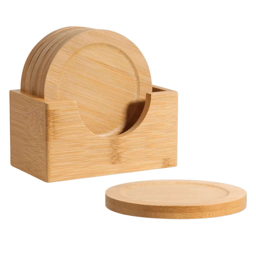 Custom Round Wooden Coasters - Set of 6 Printing - Merchlist