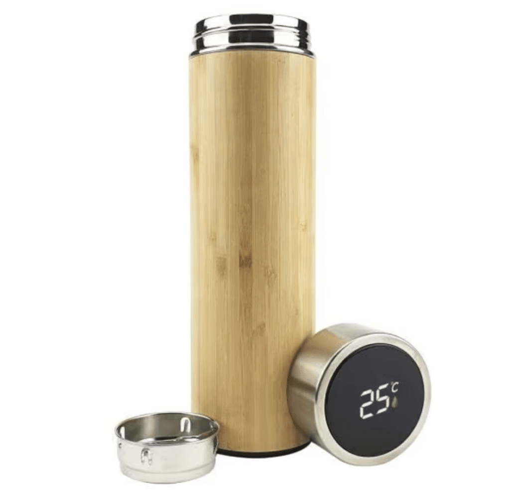 Custom Bamboo Flask with Temperature Display Printing - Merchlist