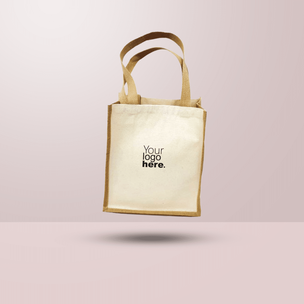 custom jute and cotton tote bag printing