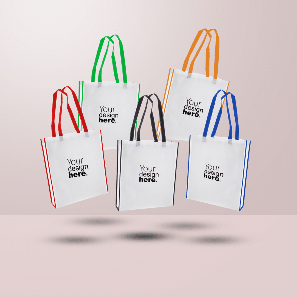 Custom Reusable Shopping Bags with Two Tone Printing