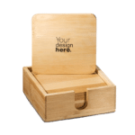 Custom Square Bamboo Coasters - Set of 4 Printing - Merchlist