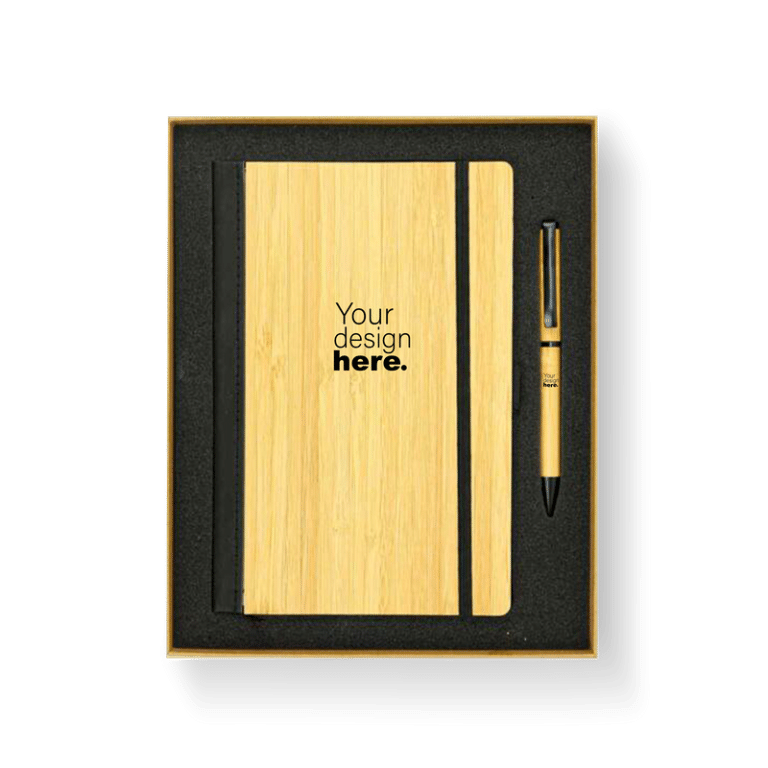 Custom Bamboo Notebook & Pen Set- Merchlist