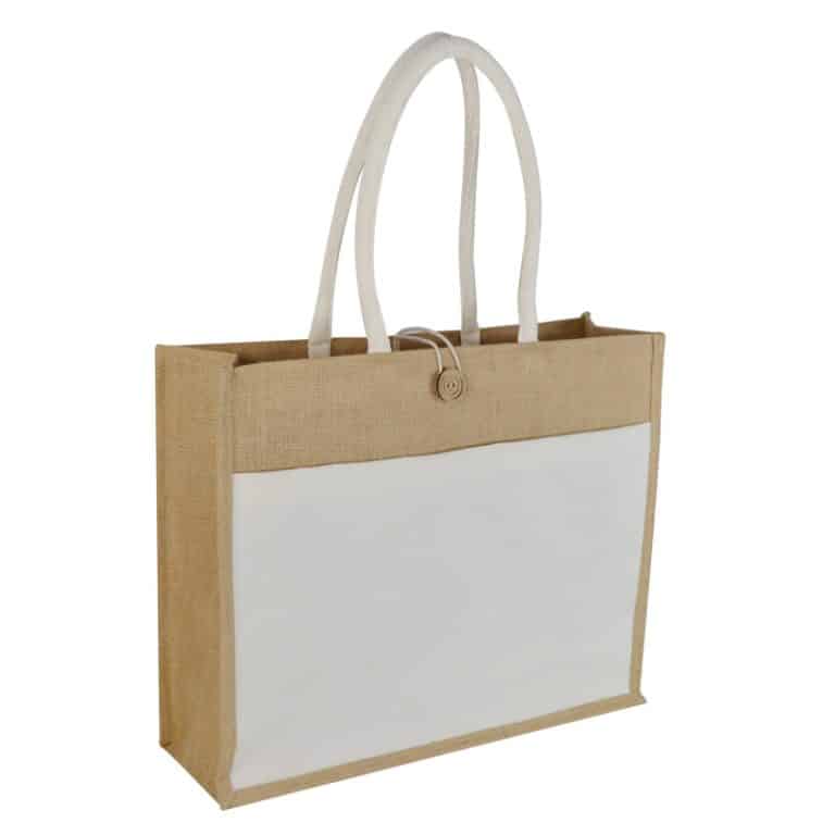 Custom Jute Bag With Canvas Pocket Printing Merchlist