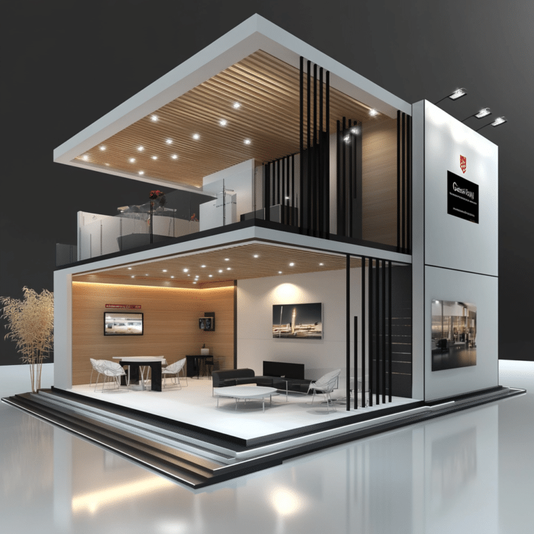 Custom Double Decker Exhibition Stand - Merchlist