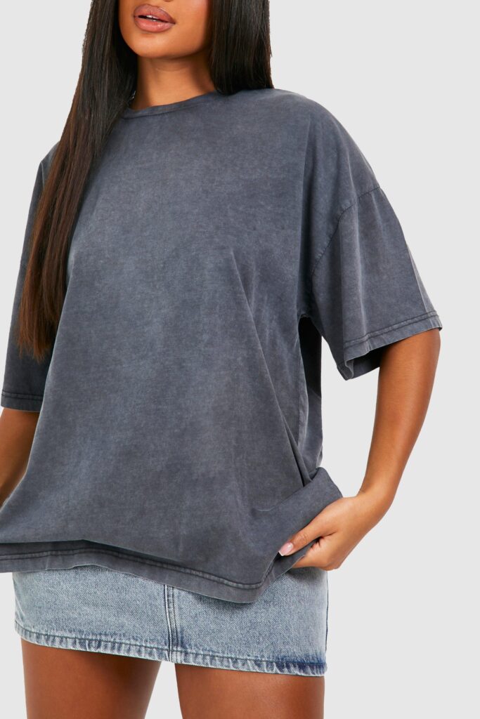 plus size acid wash t shirt