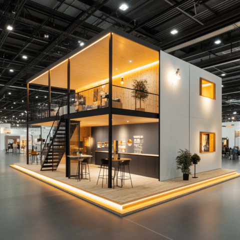 Custom Double Decker Exhibition Stand - Merchlist