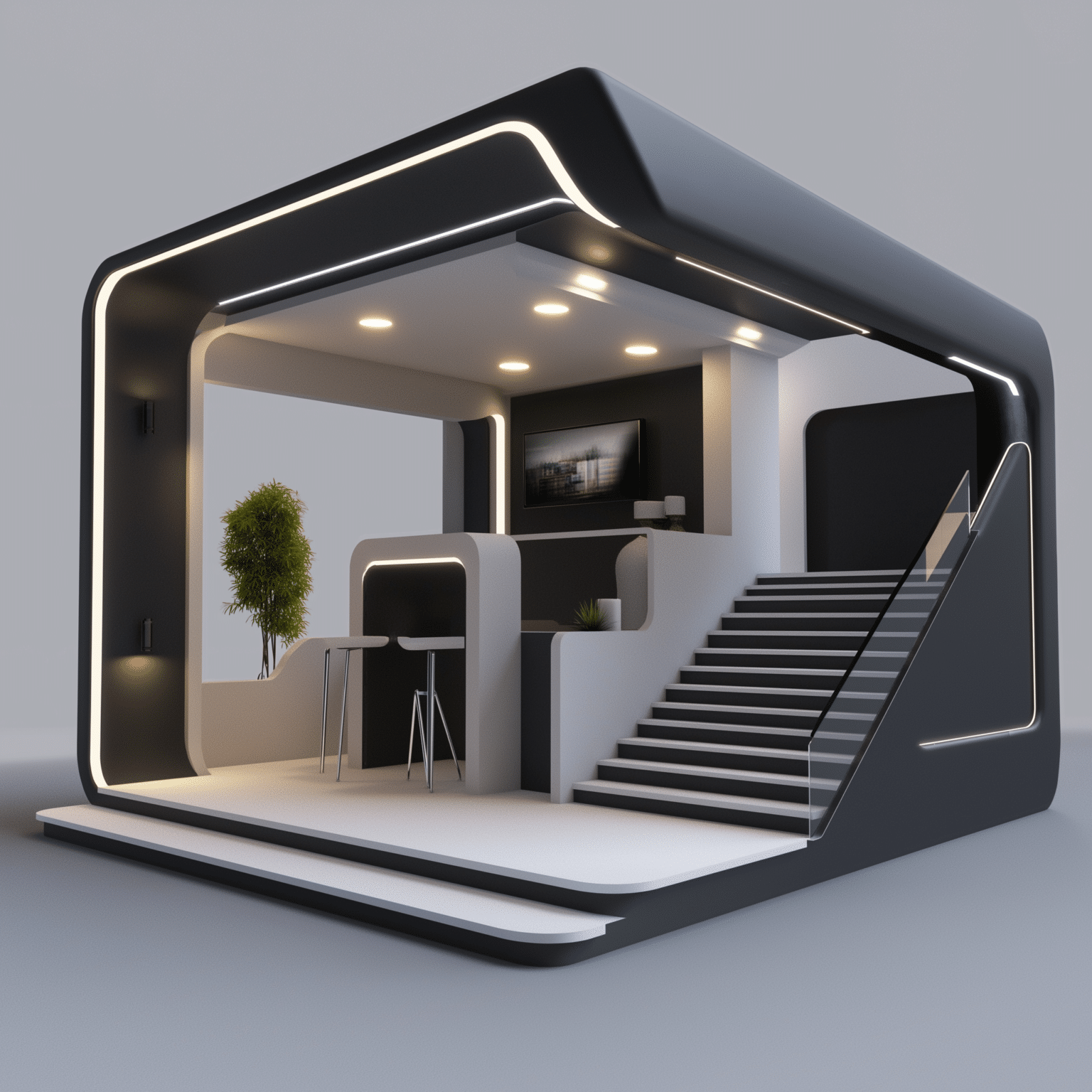 Custom Double Decker Exhibition Stand - Merchlist