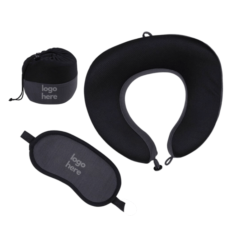 Custom Printed JetEase Pillow & Eyemask Set - Add Your Logo - Merchlist