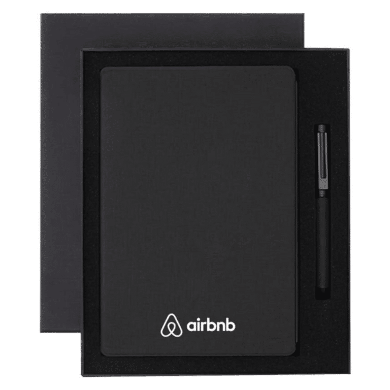 Custom NOIR Notebook & Pen Writing Set - Add Your Logo - Merchlist