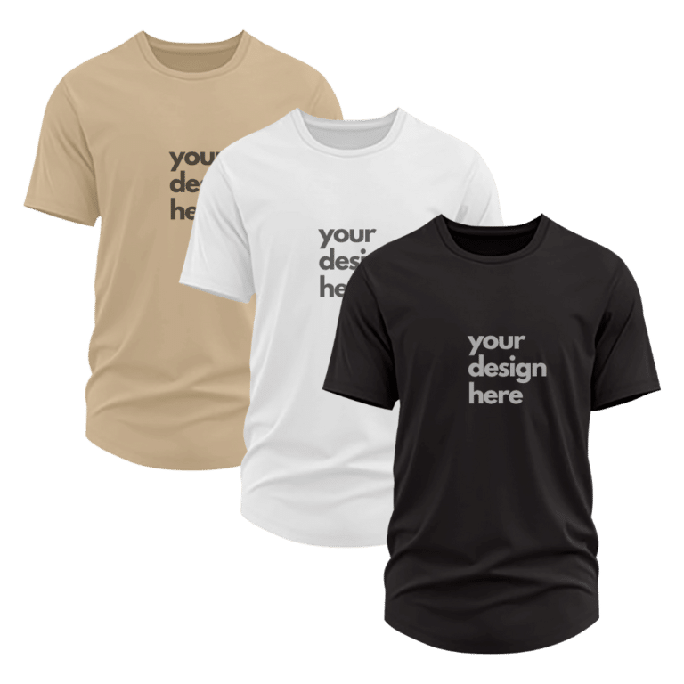 Custom Printed Curved Hem T-Shirt - Add Your Design - Merchlist