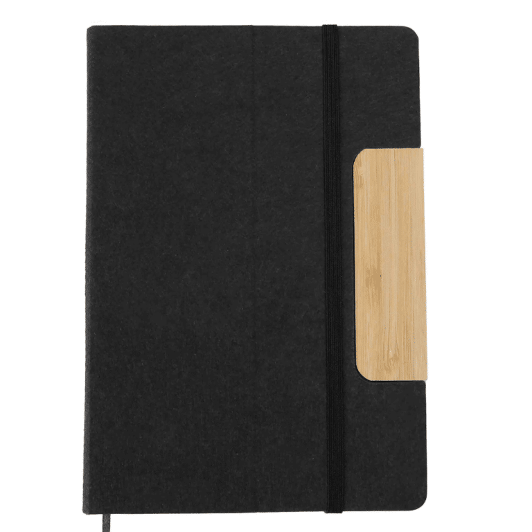 Custom Gazette Felt & Bamboo A5 Notebook - Add Your Logo - Merchlist