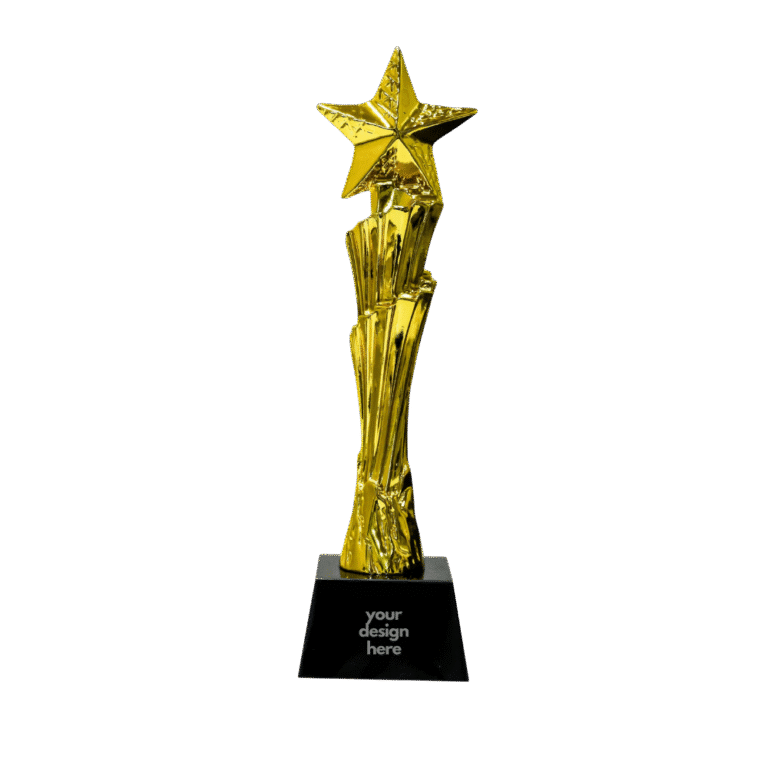 Custom Branded Gold Star Trophy - Add Name & Logo - Merchlist