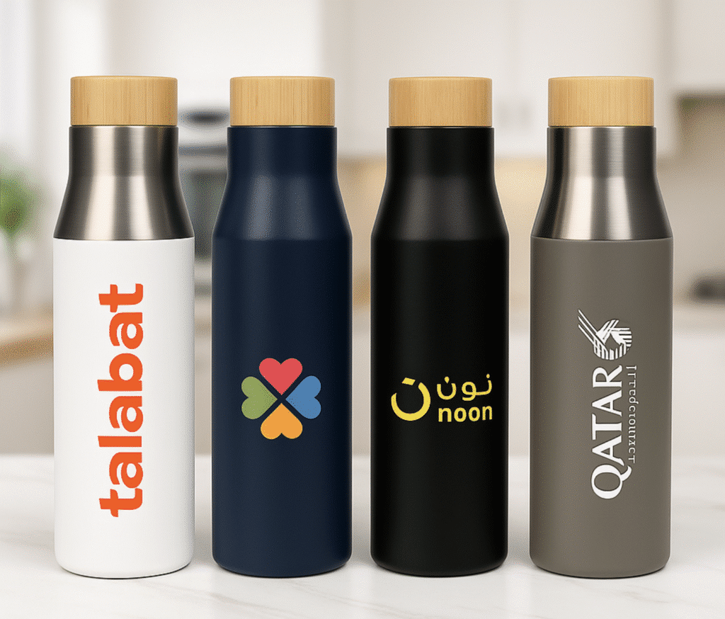 Custom Quench Bottle with Bamboo Lid - Add Your Logo - Merchlist