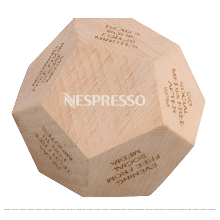 Custom ORLI Digital Detox Wooden Dice - Print Your Logo - Merchlist