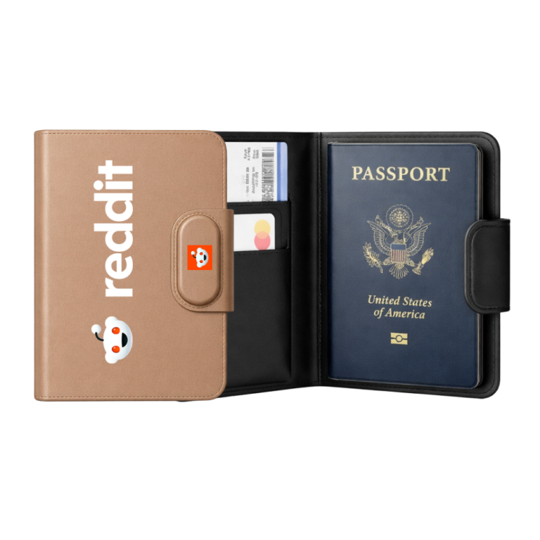 Custom TRACE Leather Passport with Tracker - Engrave Your Logo - Merchlist